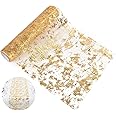 Amazon.com: Gold Table Runner 11" x 360", Plentiful Sequin Glitter Foil ...