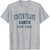 Amazon.com: Staten Island New York NY Vintage Sports Design Navy Print ...