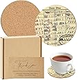 Amazon.com: Vintage Library Due Date Card Coaster Set, 4pcs Library ...