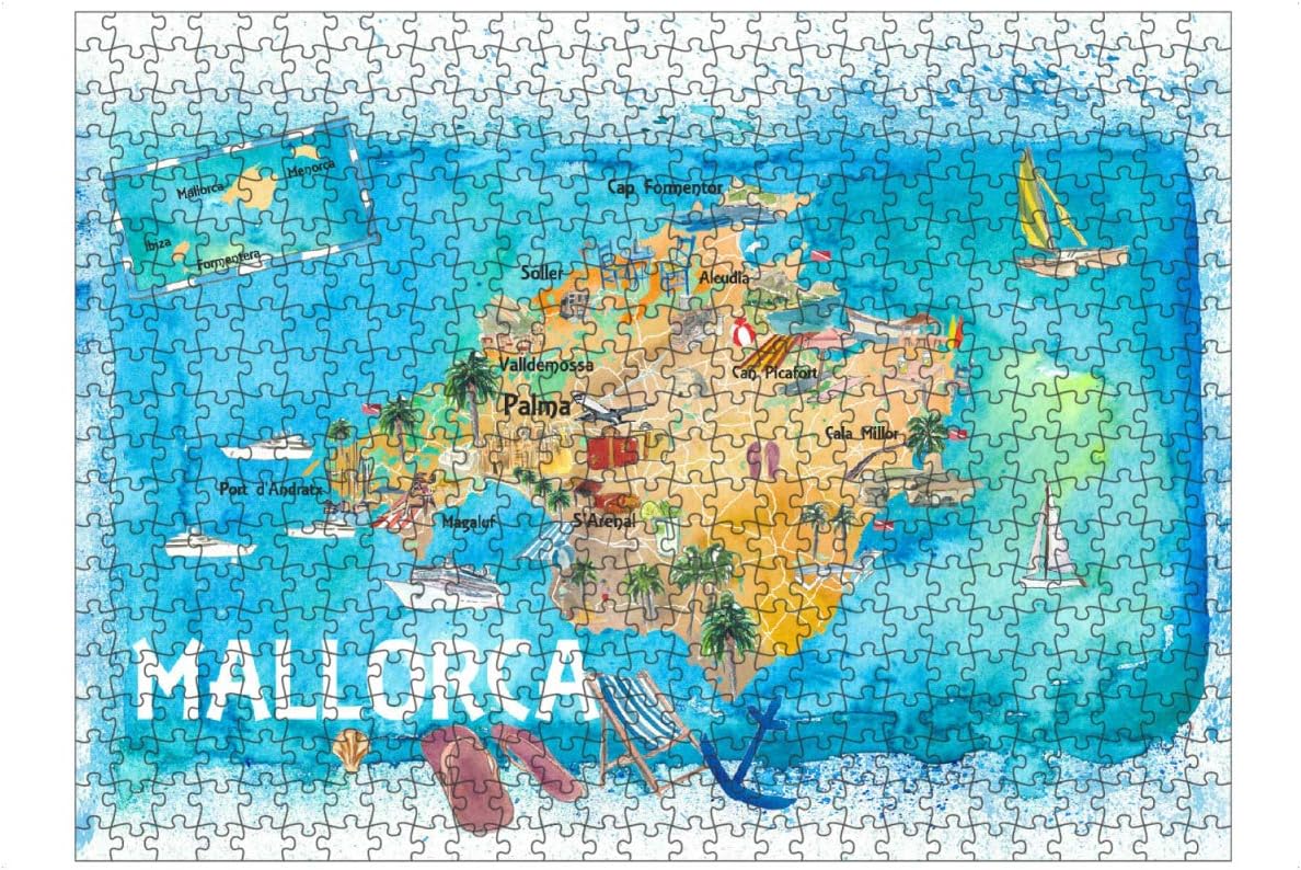 artboxONE Ravensburger-Puzzle L (500 Teile) Reise Mallorca Illustrierte ...