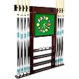 Amazon.com: GACCO BILLIARDS Wall Mount Deluxe Pool Cue Holder, Wooden ...