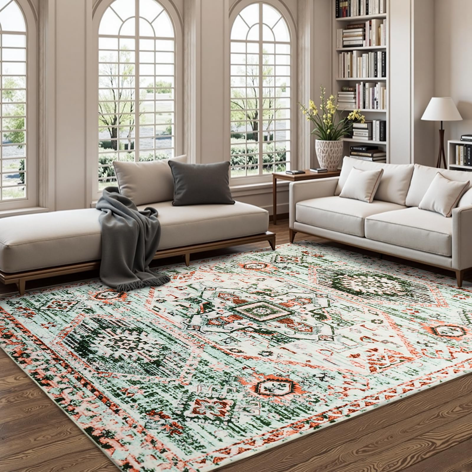 Soft 4x6 Area Rugs for Living Room Bedroom, Washable Foldable Vintage ...