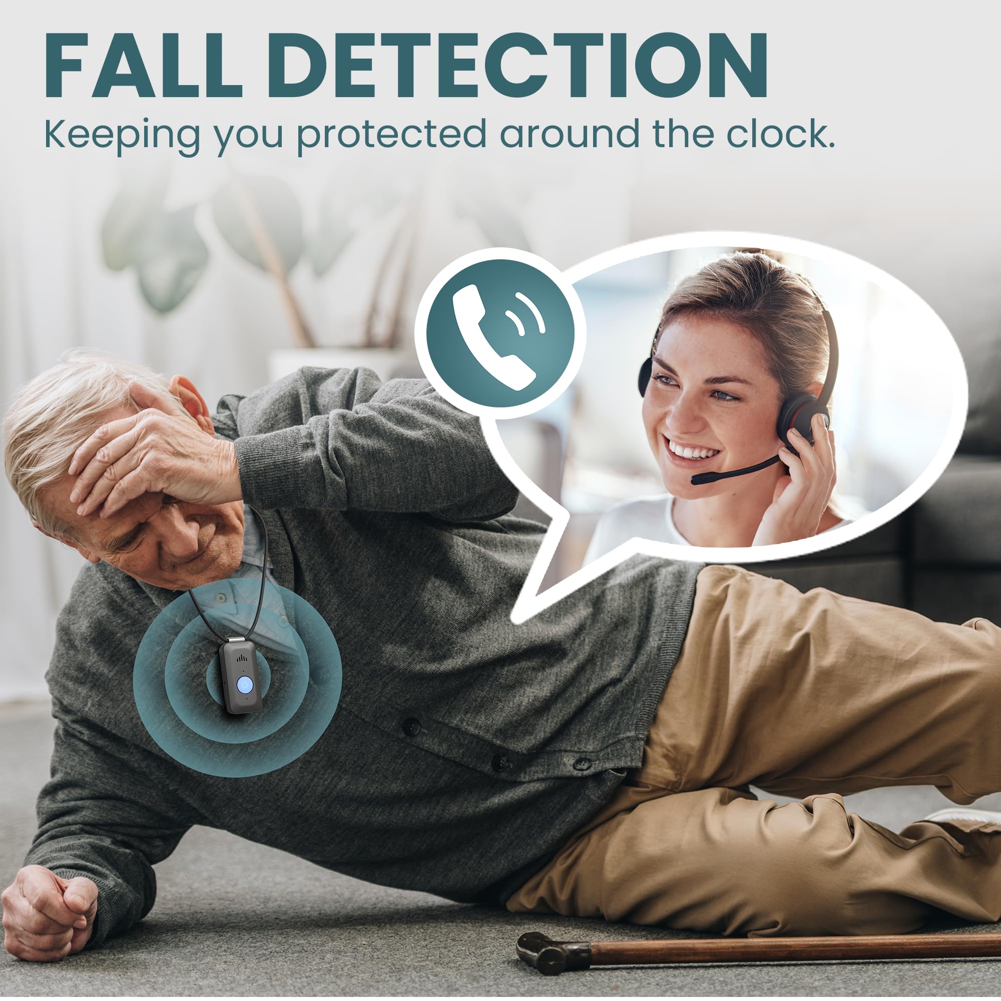 Medical Alert System For Seniors With Fall Detection -GPS Portable 4G ...