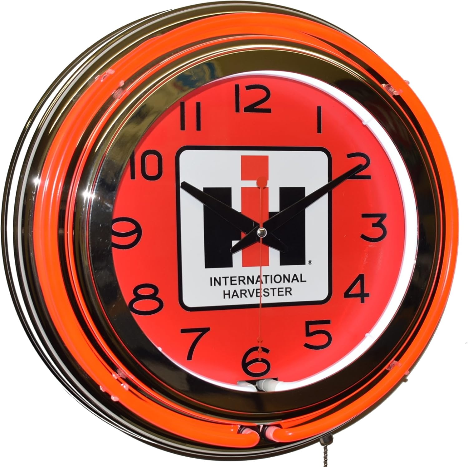 Amazon.com: International Harvester Farmall Red Double Neon Clock ...