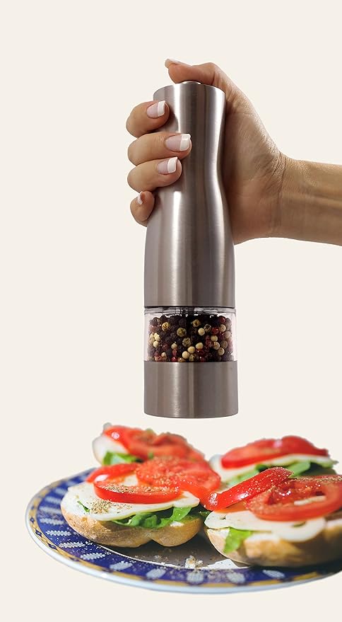 Amazon.com: Battery Powered Automatic Electric Pepper Mill, Elegant ...