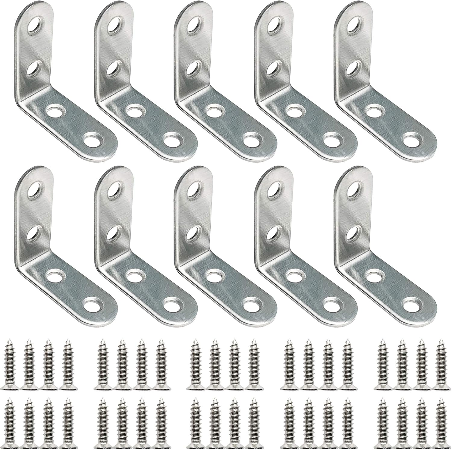 LikenLee 10 Pcs Stainless Steel Corner Bracket Corner Brace,Right Angle ...