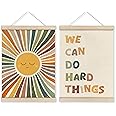 Amazon.com: HRQKO Boho We Can Do Hard Things Posters Hanger Frame Set ...
