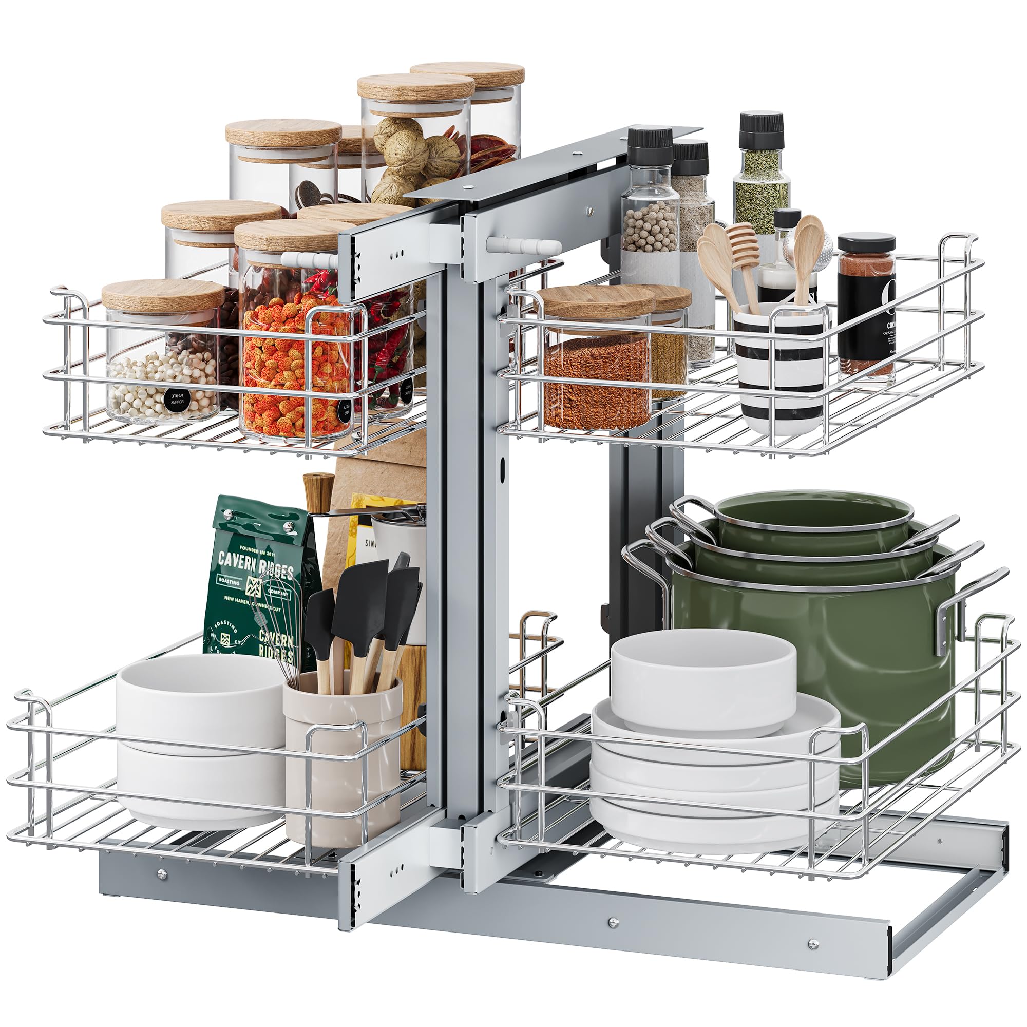 DWVO Blind Corner Pull Out Organizer, Min Opening 15" Pull Out Shelf ...