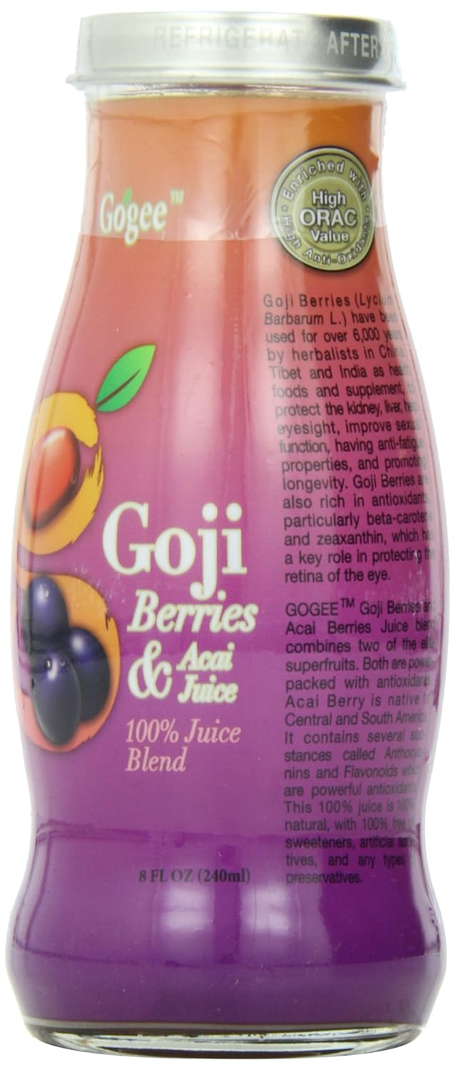 Amazon.com : GOGEE Goji Berries Acai Juice (240 ml), 8 Ounce (Pack of ...