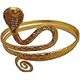 Amazon.com: Gold Tone Metal Upper Arm Snake Bracelet Adjustable ...