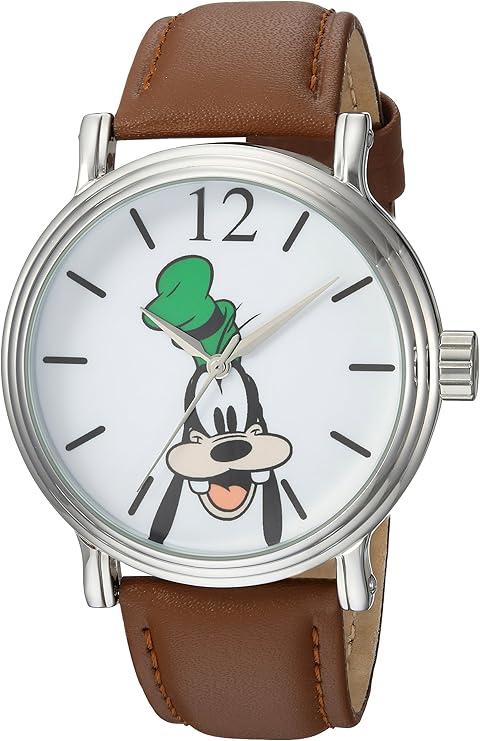 Disney Men's 'Goofy' Quartz Metal Casual Watch, Color:Brown (Model ...