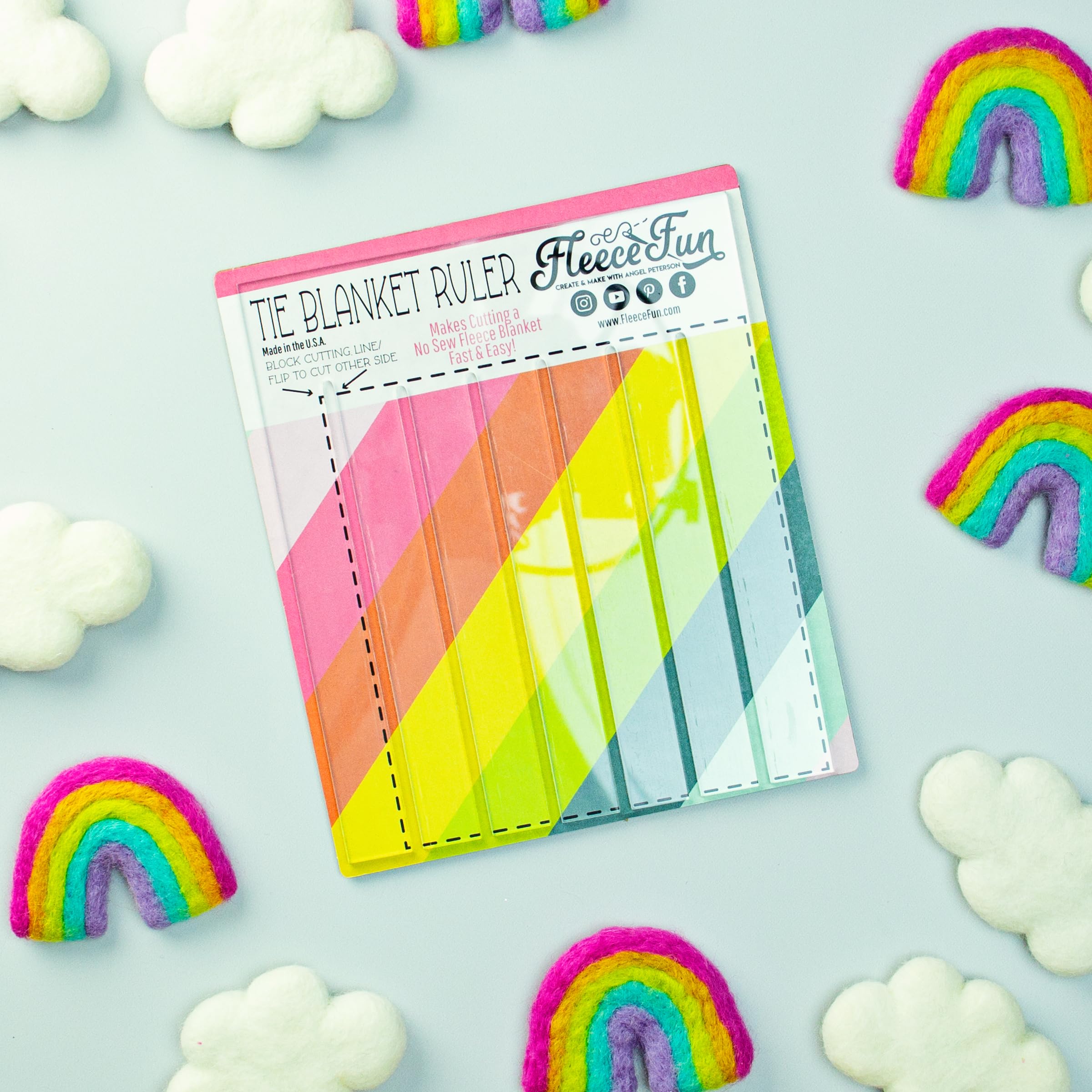 Fleece Tie Blanket Ruler Template For DIY No Sew Blankets And Blanket ...