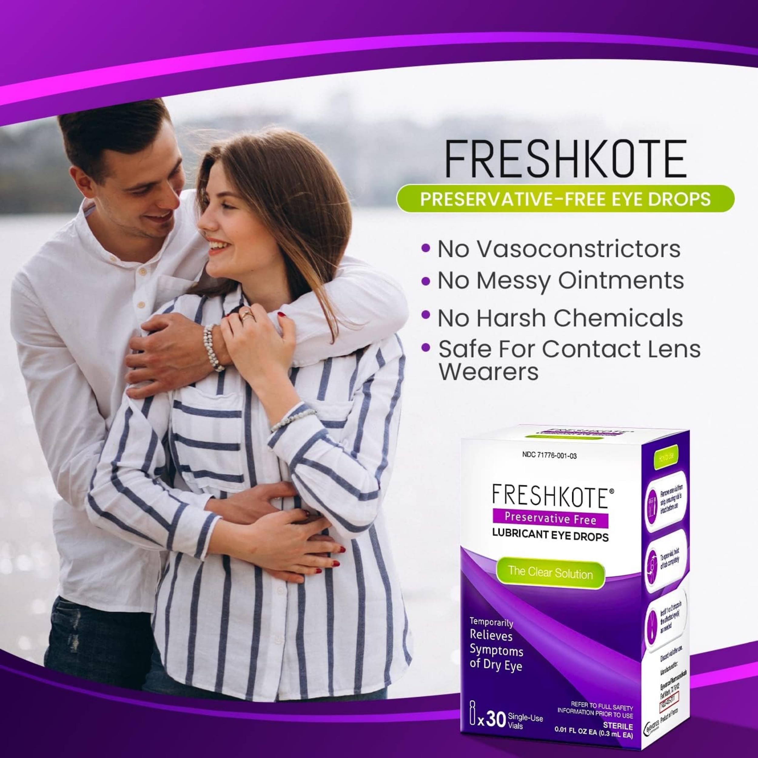 Prime Purchase FRESHKOTE Eye Drops For Dry Eyes (30 Single-Use Vials ...