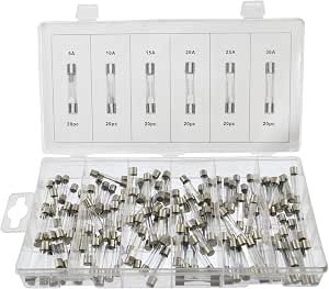 Glass fuses Automotive fuses 120pc Assortment kit 5amp - 30amp AST21 ...