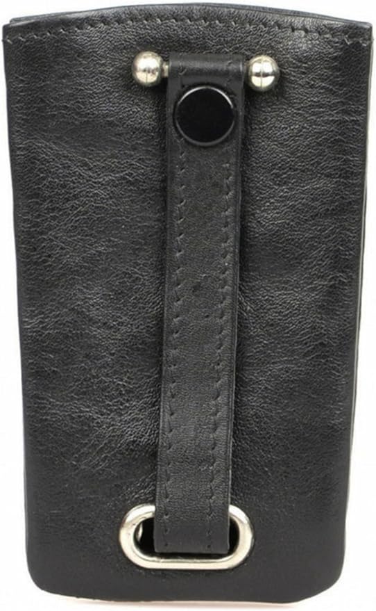Genuine Leather Bell Key Case - Black: Amazon.co.uk: Clothing