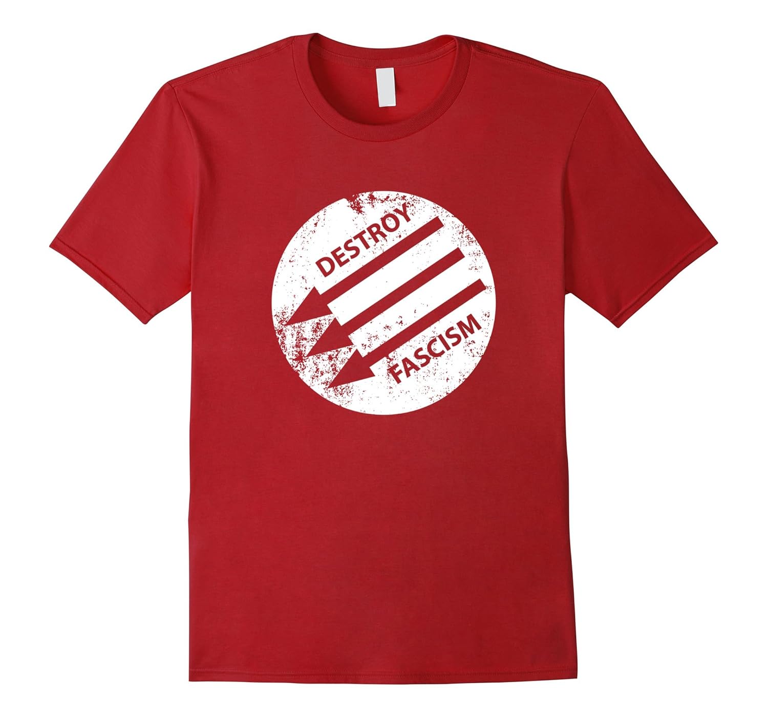 Anti-Fascist Circle T-Shirt Distressed Destroy Fascism Tee-Art – Artvinatee