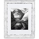 Amazon.com - 11x14 Picture Frame Distressed White - Matted to 8x10 ...
