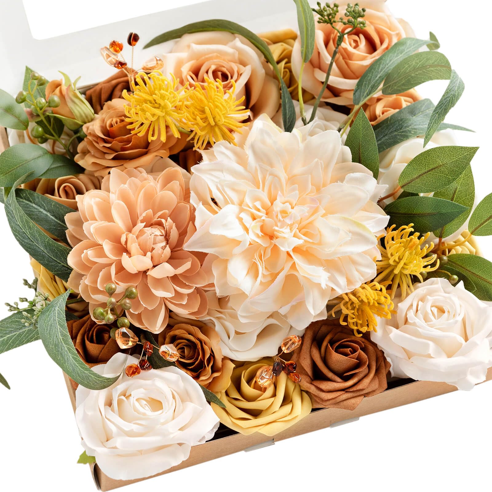 Ling's Moment Terracotta Artificial Flowers Greenery Grand Box Set ...