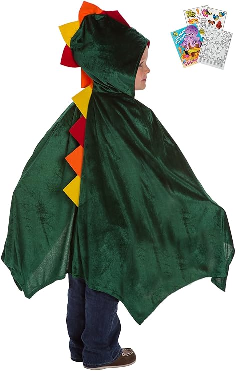 Amazon.com: Dragon Cloak, Green, One size fits most ages 3-8: Clothing