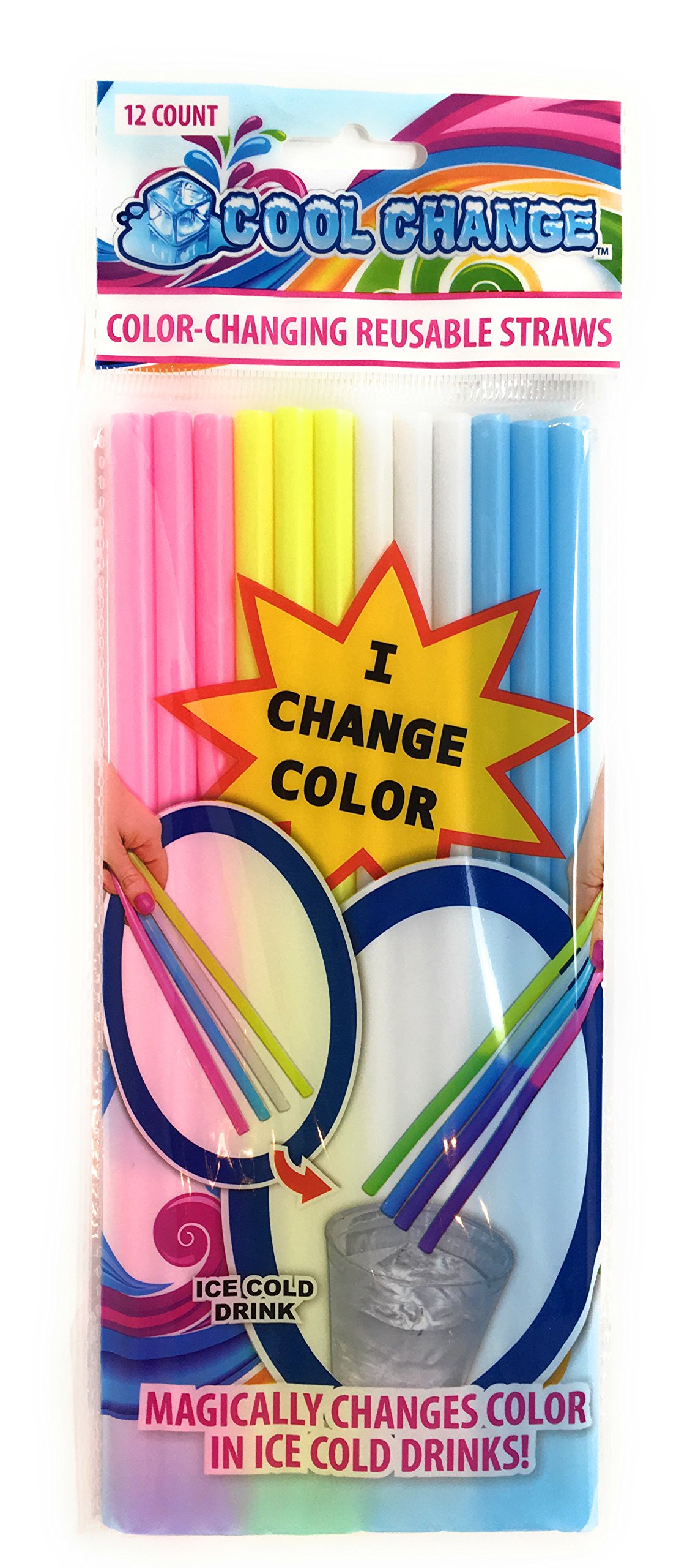 Amazon.com: Color Changing Reusable Straw, Set of 24, Multicolor ...