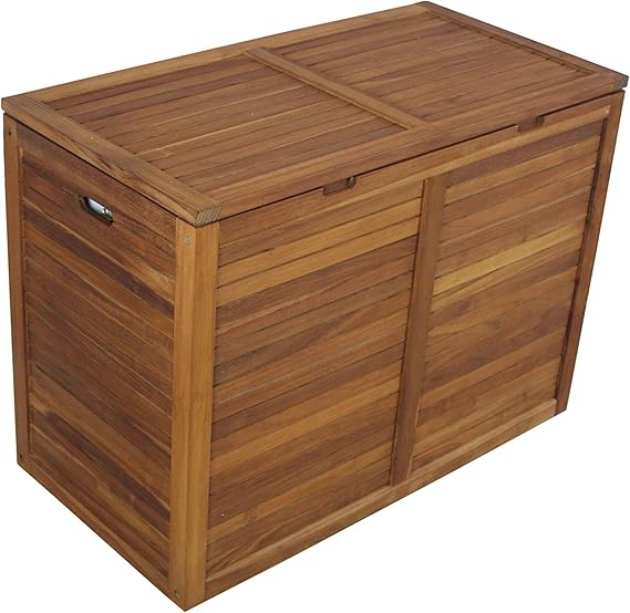Solid Teak Double Laundry Hamper: Amazon.co.uk: Kitchen & Home