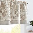 Amazon.com: jinchan Linen Valance Curtain Blackout Double Layer Valance ...