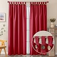 Amazon.com: BRIGHTSHEER Red Oxford Curtain 2 Panels, Delicate Faux ...