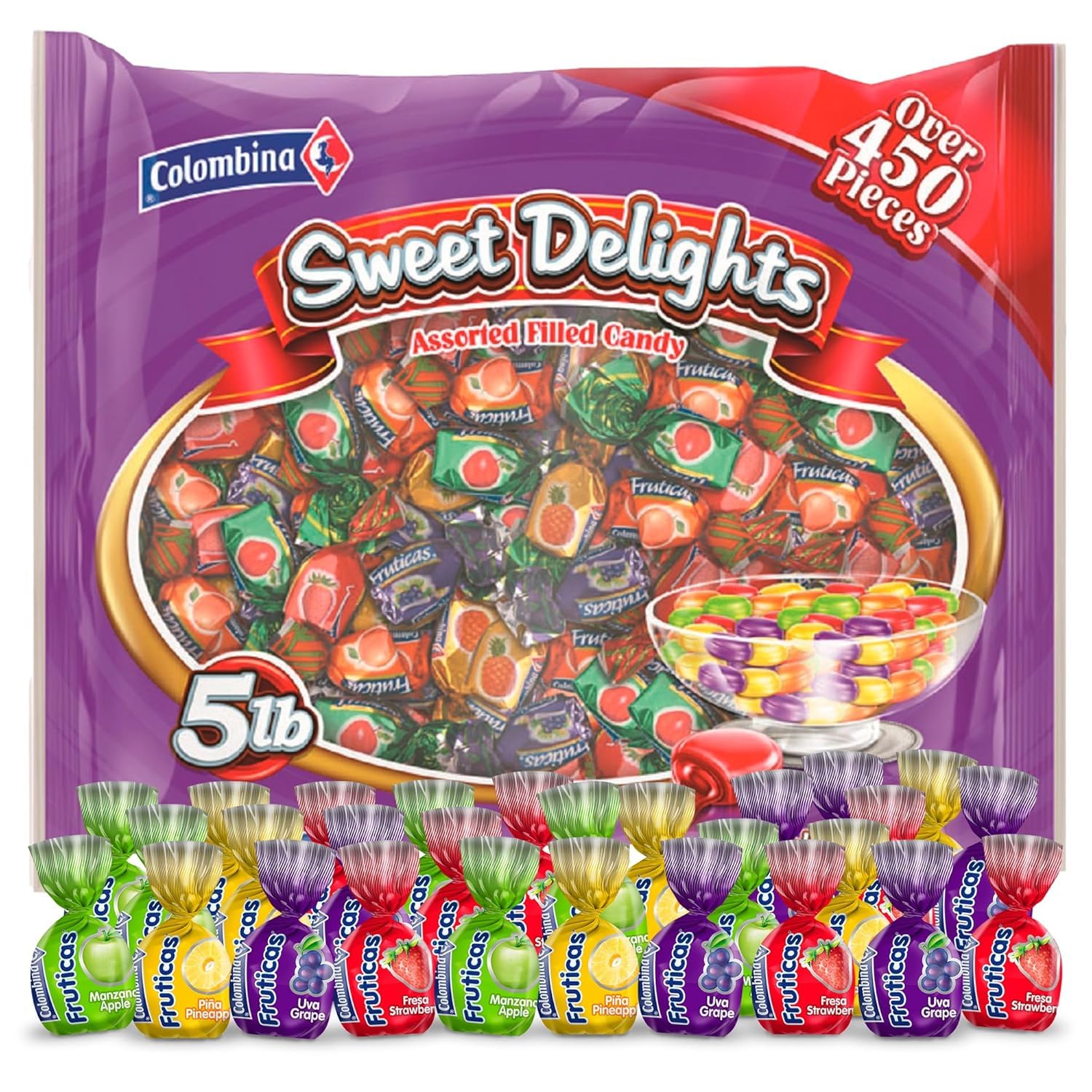 Mua Colombina Sweet Delights Assorted Filled Candy, Rainbow Variety ...