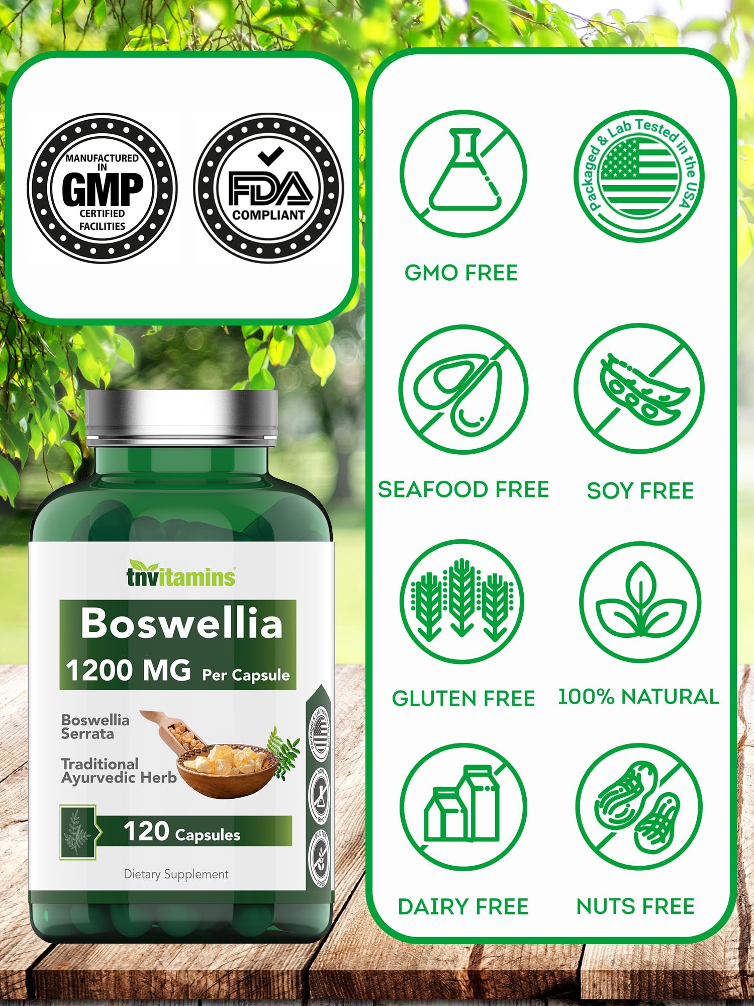 Mua Boswellia Serrata Herbal Extract Capsules | 1200 MG/Capsule (120 ...