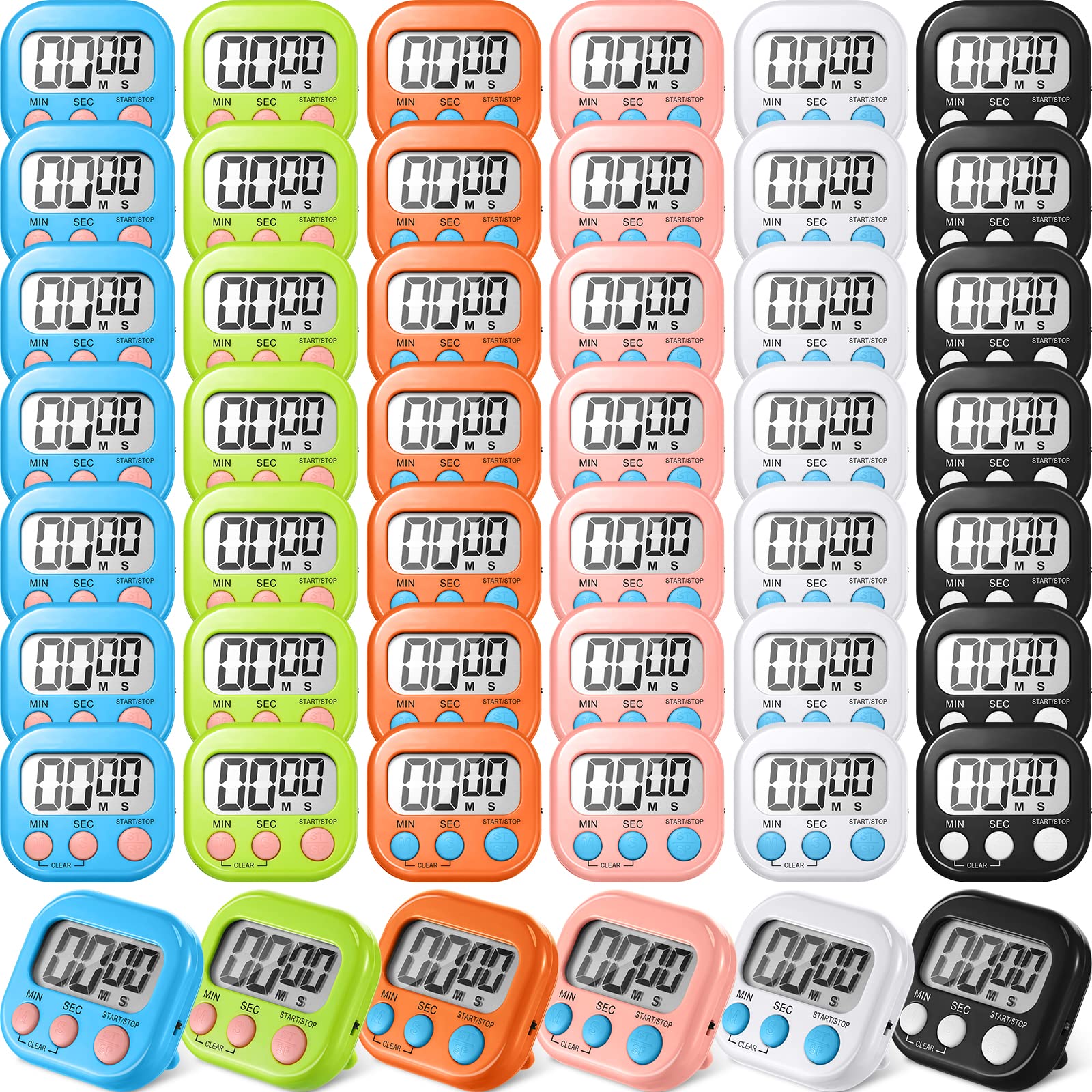 Mua 48 Pcs Digital Kitchen Timer Bulk Small Magnetic Backing Stand ...