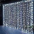 Amazon.com: Dazzle Bright 300 LED Curtain String Lights, Christmas ...