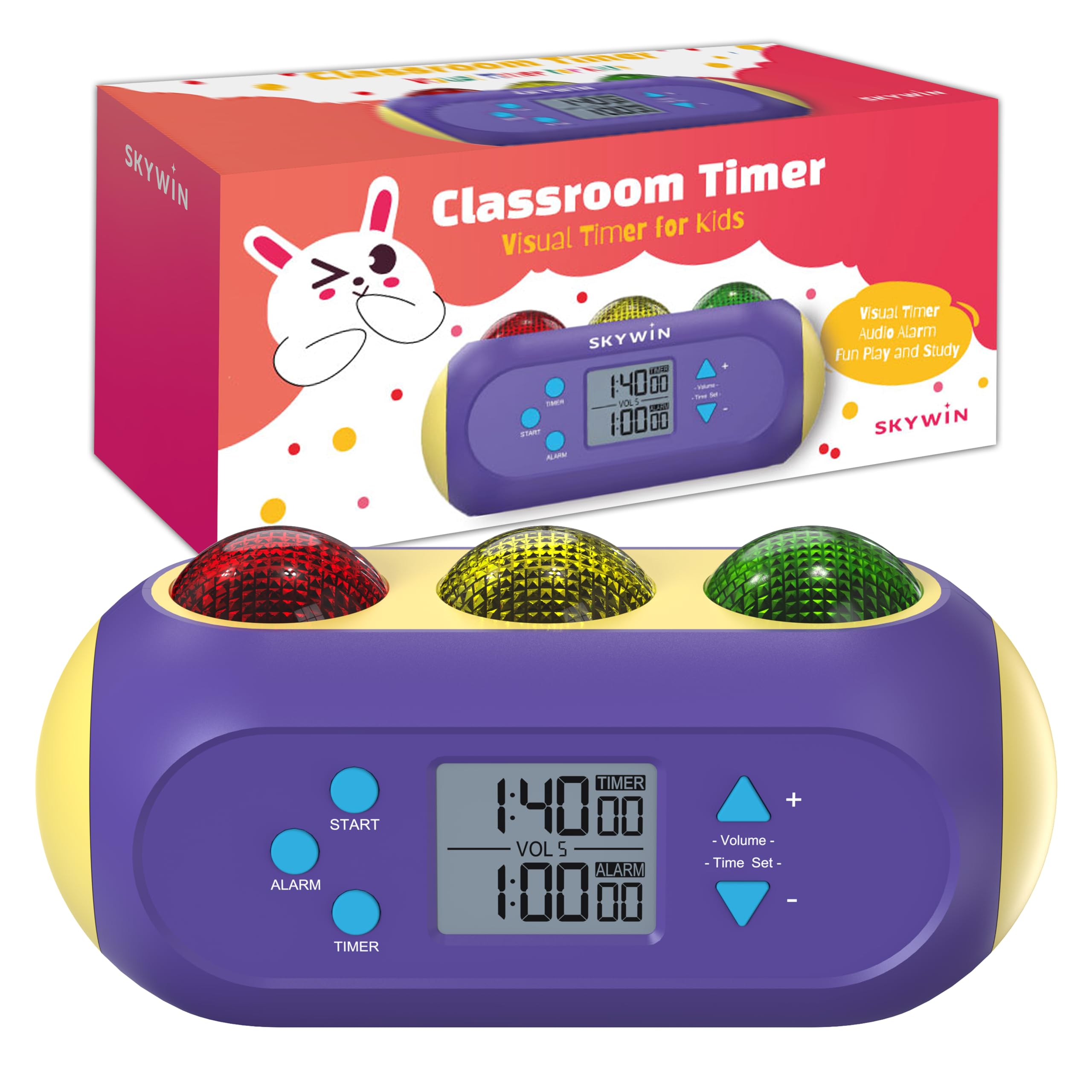 Visual Classroom Timer for Kids & Teachers w/Visual and Audible Alarms ...
