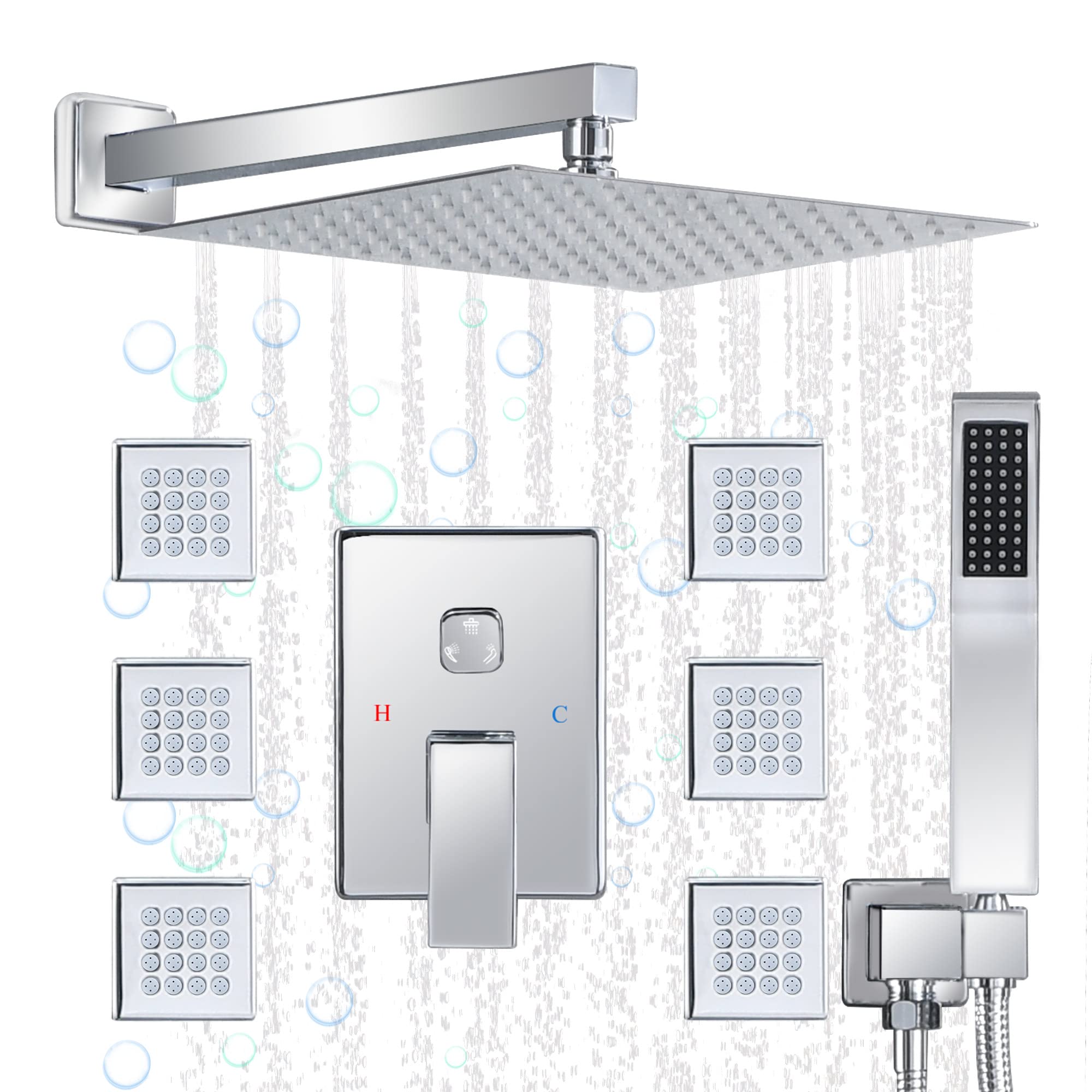 Mua (Updated) Rain Shower System with 6 Body Shower Jets, JetsBath ...