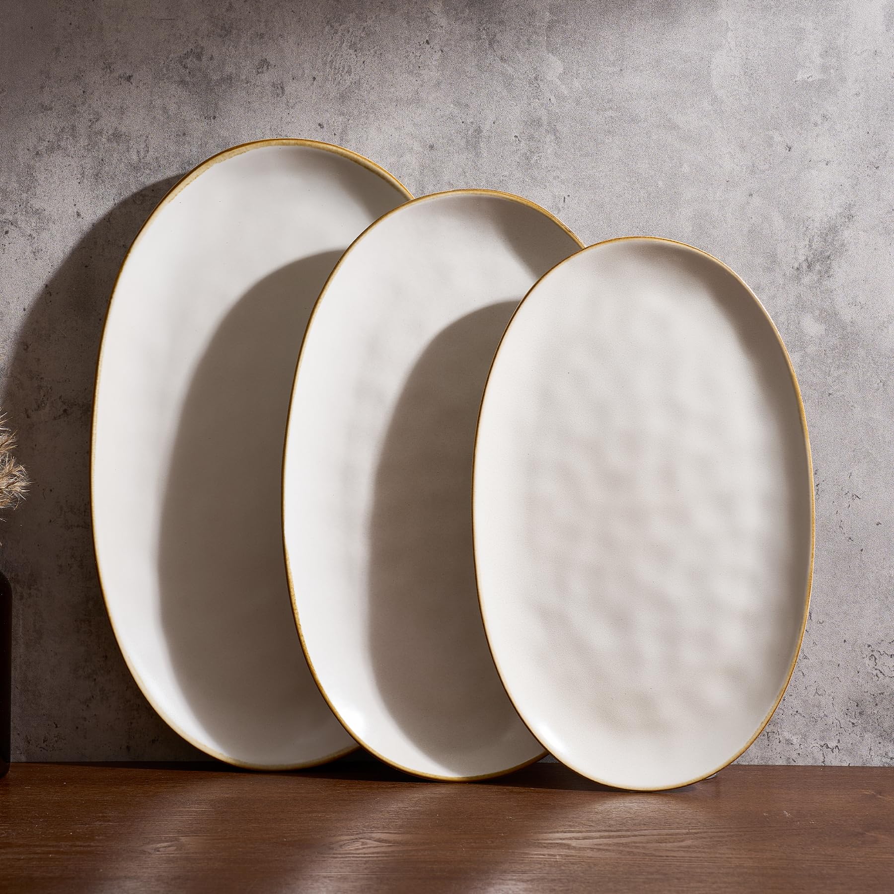 famiware Serving Platter, Oval 15.59/14.3/12.9inch Serving Dishes for ...