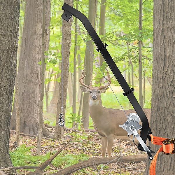 Deer Game Tripod Hanger Tripod Game Hoist, 600 LBS Capacity Heavy-Duty ...