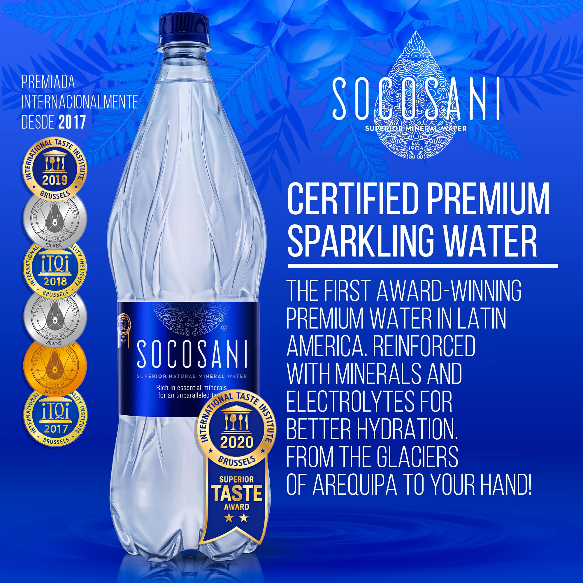 Mua Socosani | Natural Functional Sparkling Water Bottle (12-Pack) 33.8 ...