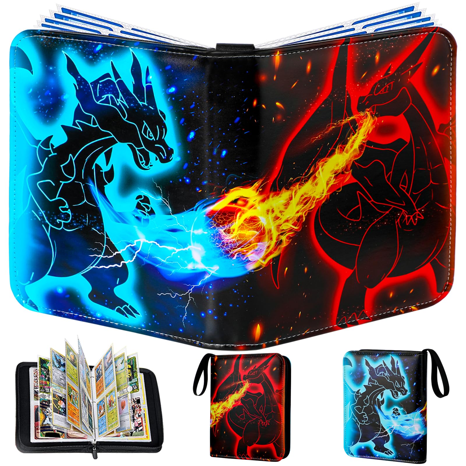 6 Pocket Card Binder Cards Holder, Waterproof Trading Binders Fits 600 ...