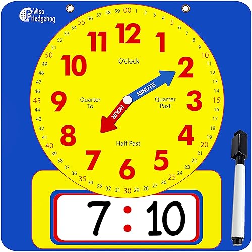 Large Dry Erase Magnetic Teaching Demonstration Clock, Kids Telling ...