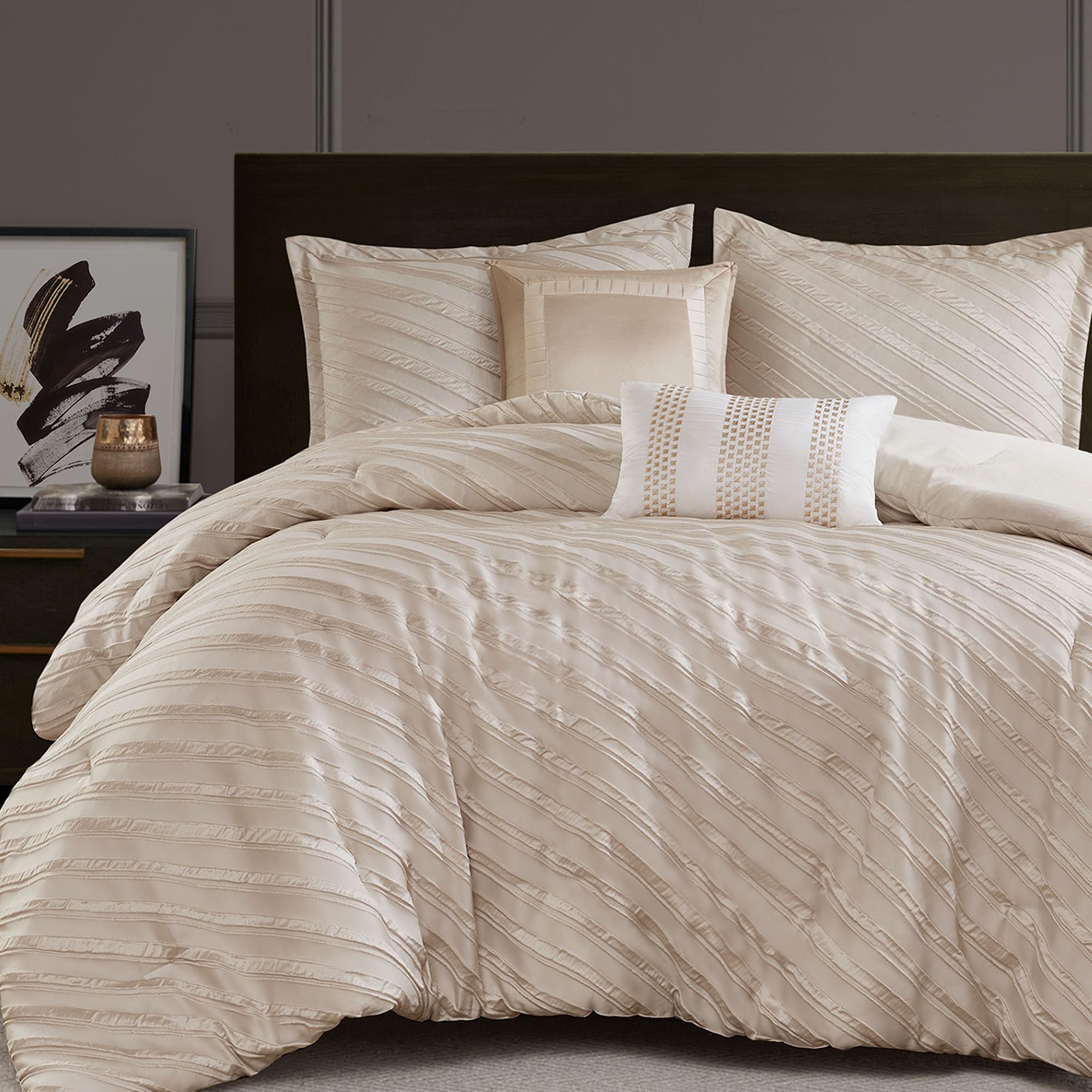 Madison Park King Comforter Set Raised Jacquard Texture Comforters King ...