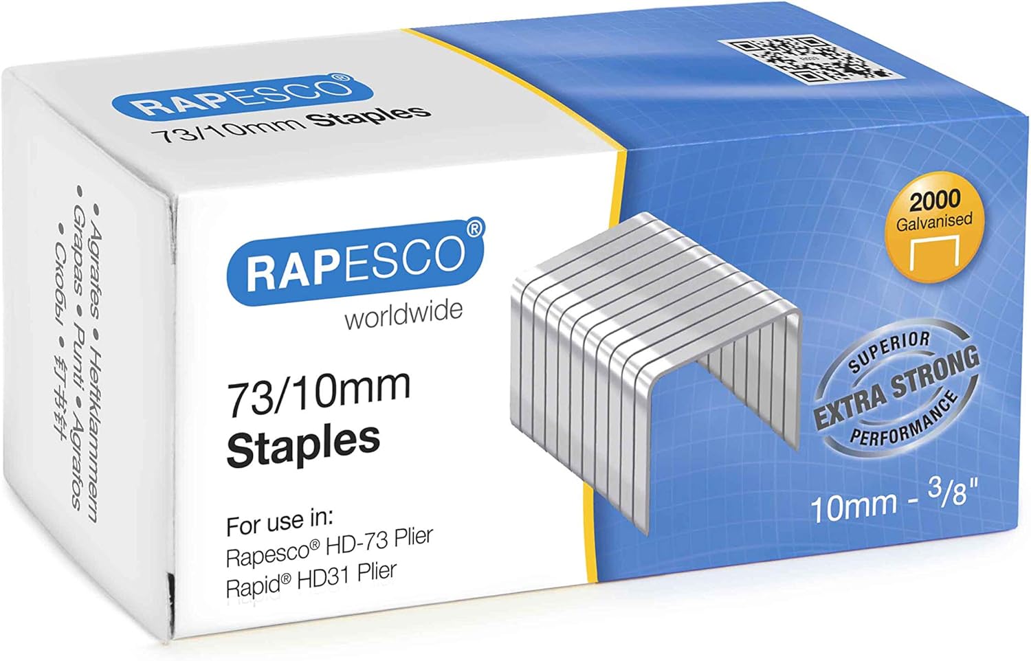 Amazon.com : Rapesco 73/10 mm Extra Strong Staples (Pack of 2000 ...