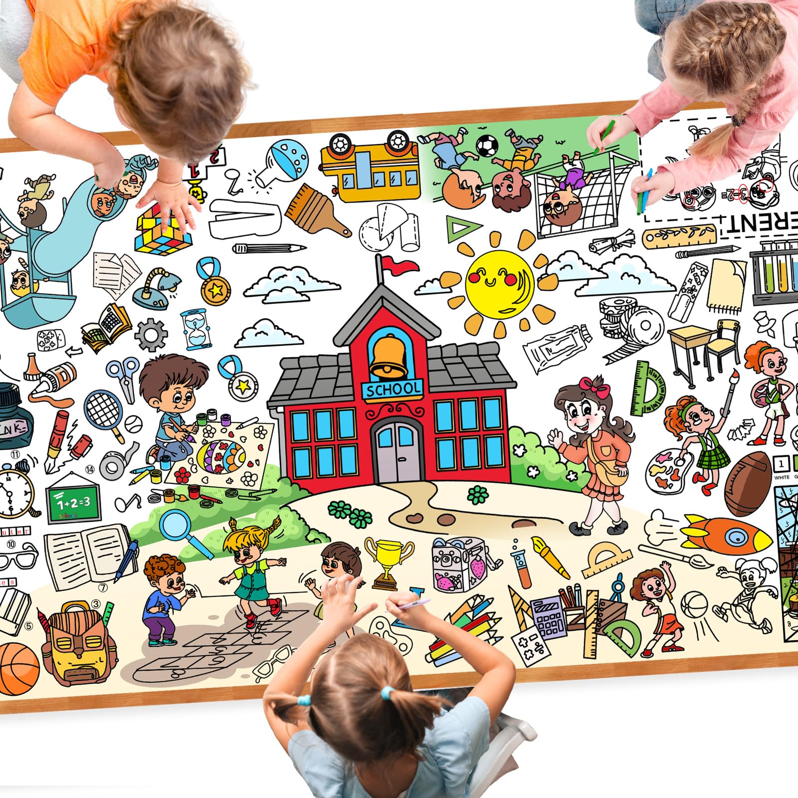 DDMY Back to School Giant Coloring Poster, 72 x 35.5 Inch Versatile ...