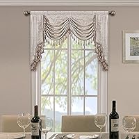 Amazon.com: Loom and Mill Luxury Jacquard Waterfall Valance for Living ...