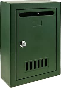 PrimeMatik 205x80x273mm Green Plastic Mailbox for Letters and Postcards ...