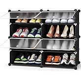Amazon.com: HOMIDEC Shoe Rack, 4 Tier Shoe Storage Cabinet 16 Pair ...