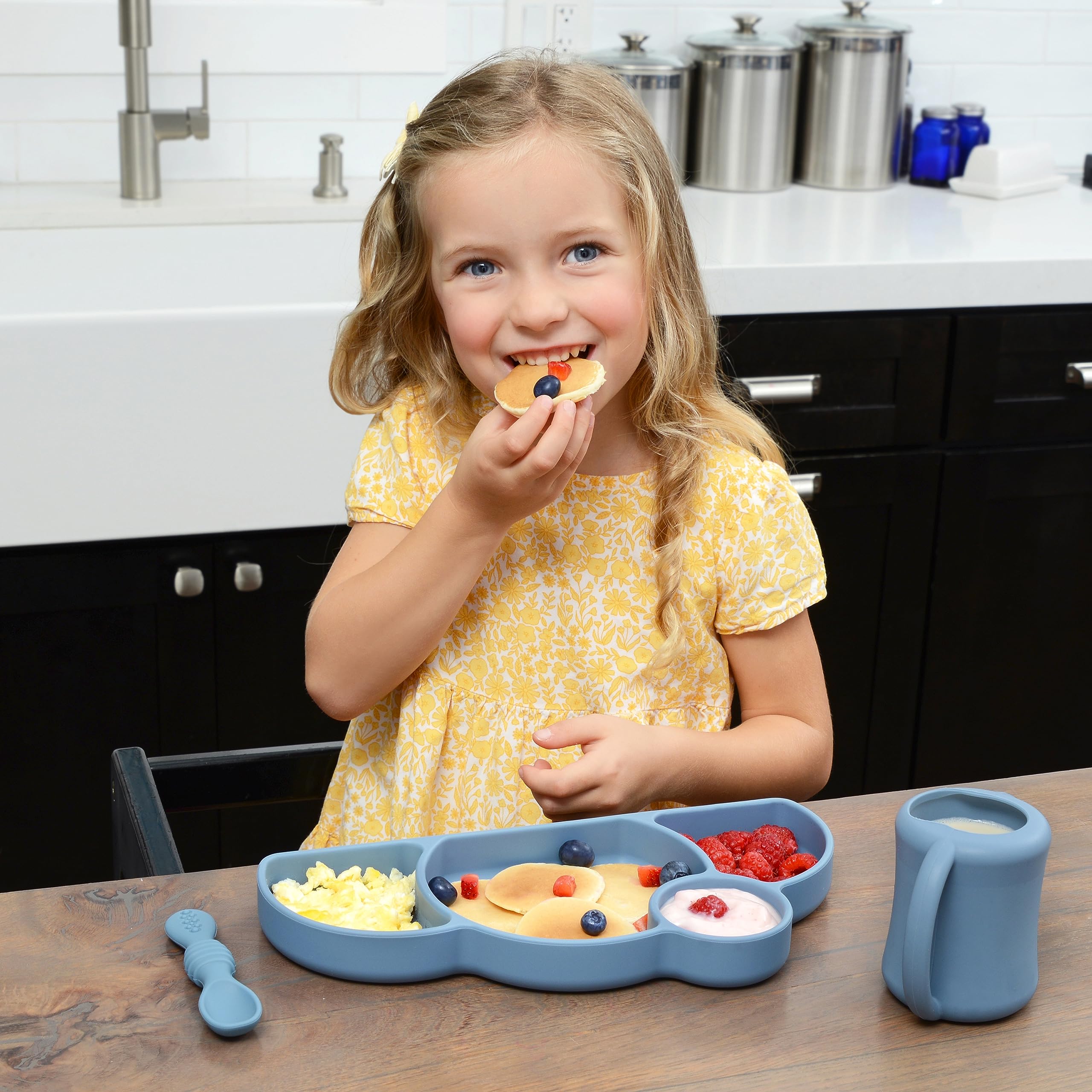 PrimaStella Silicone baby & toddler plate, baby led weaning supplies ...