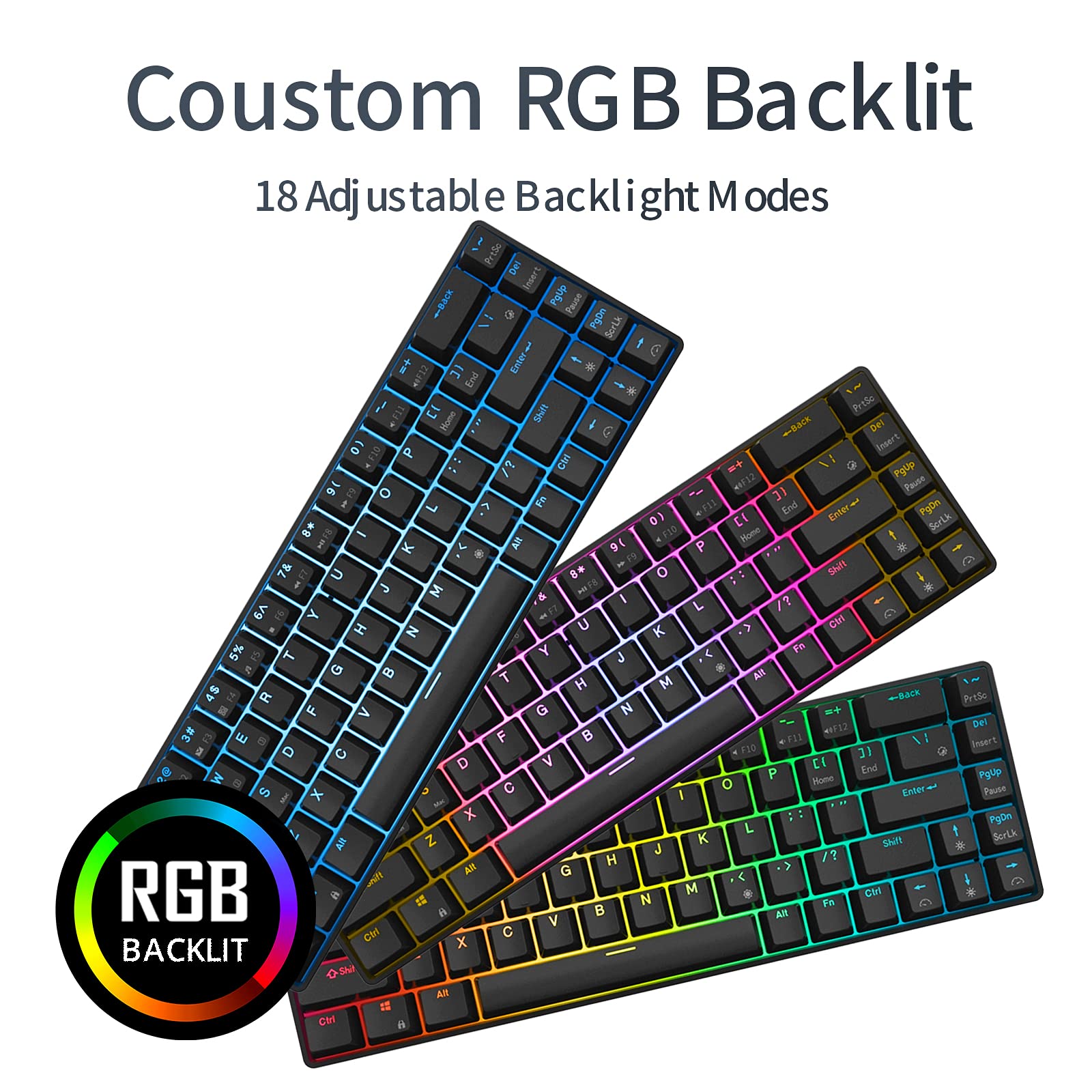 Mua 65% Mechanical Keyboard RK68 Pro, 2.4Ghz Wireless/Bluetooth/Wired ...