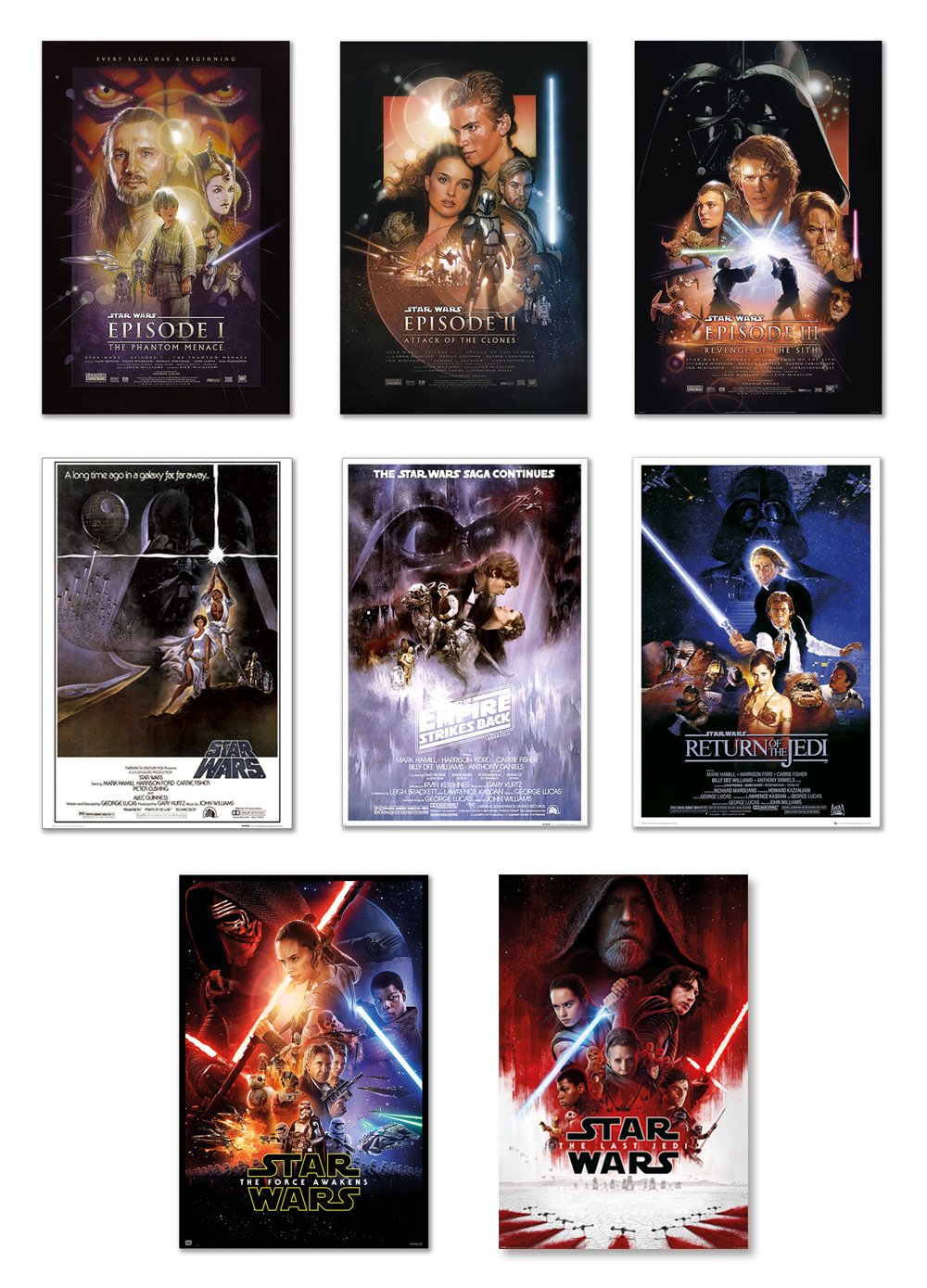 Amazon.com: Star Wars: Episode I, II, III, IV, V, VI, VII & VIII ...