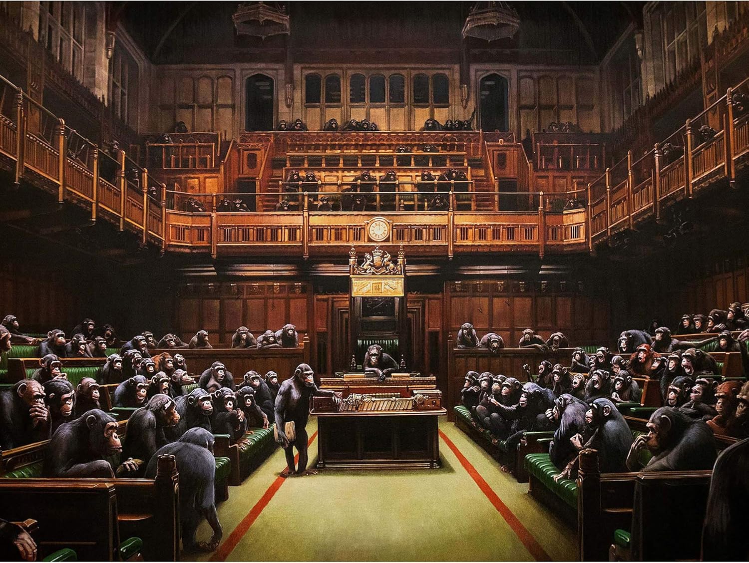 Banksy Devolved Parliament Graffiti Brexit Painting Large Wall Art ...