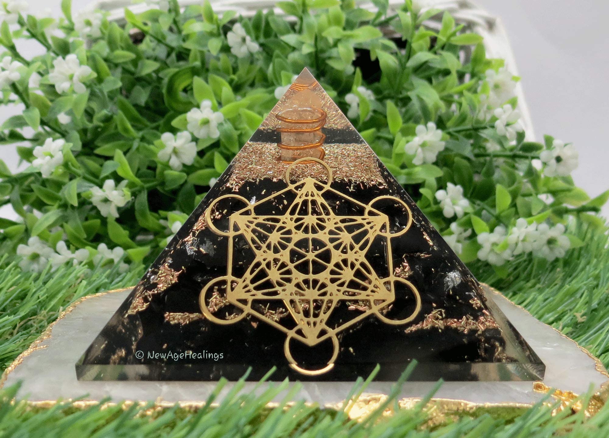 Mua Large Orgone Pyramid of Shungite Stones | Shungite Pyramid Crystal ...