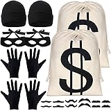 Amazon.com: Yaromo 8 Pieces Robber Costume Set,Include Canvas Dollar ...